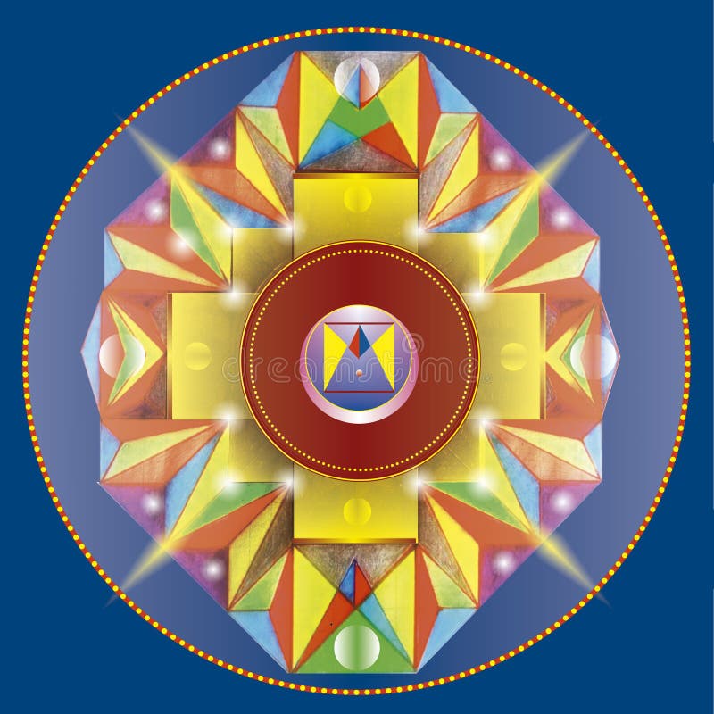 Symbolic mandala number 7 stock illustration. Illustration of love ...