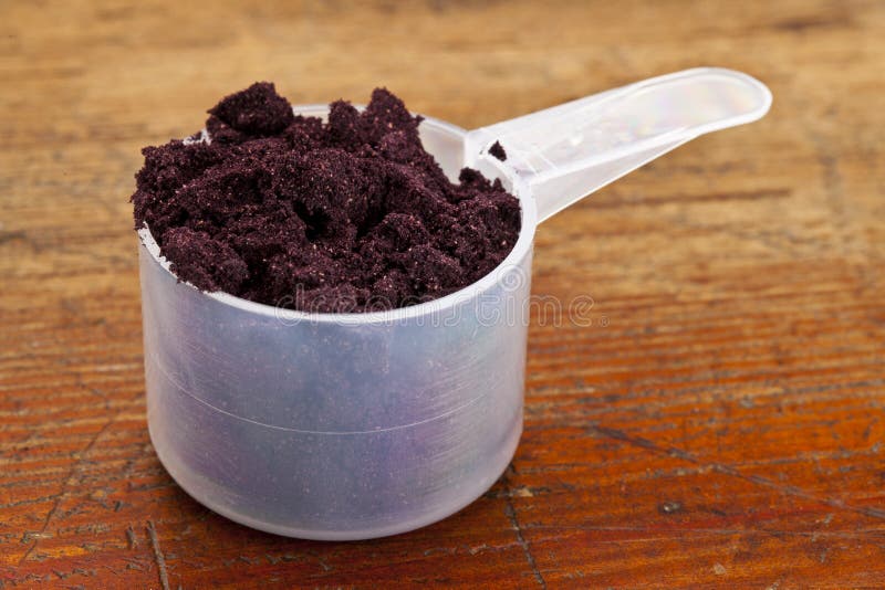 Maqui fruit powder scoop stock image. Image of chilensis - 25154155