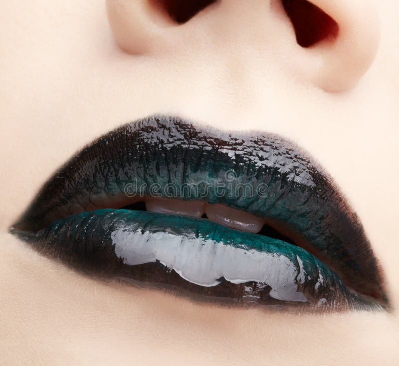 Maquillaje De Los Labios Muestra Del Maquillaje De Los Labios De La ...