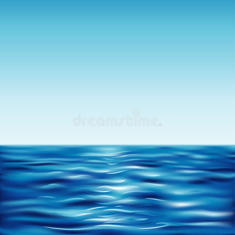 Mar Azul Y Cielo Despejado ilustración del vector. Ilustración de ...