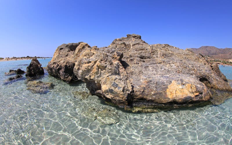 Mar Claro Raso Em Elafonisi, Creta Foto de Stock - Imagem de costa ...