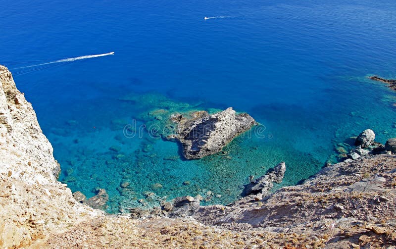 Mar de Creta foto de archivo. Imagen de vida, rocas, azul - 34031980