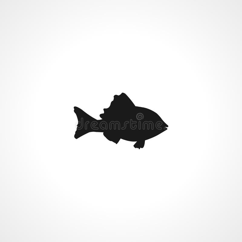 Mar De Pescado Simple Aislado Negro Icono Ilustración del Vector ...