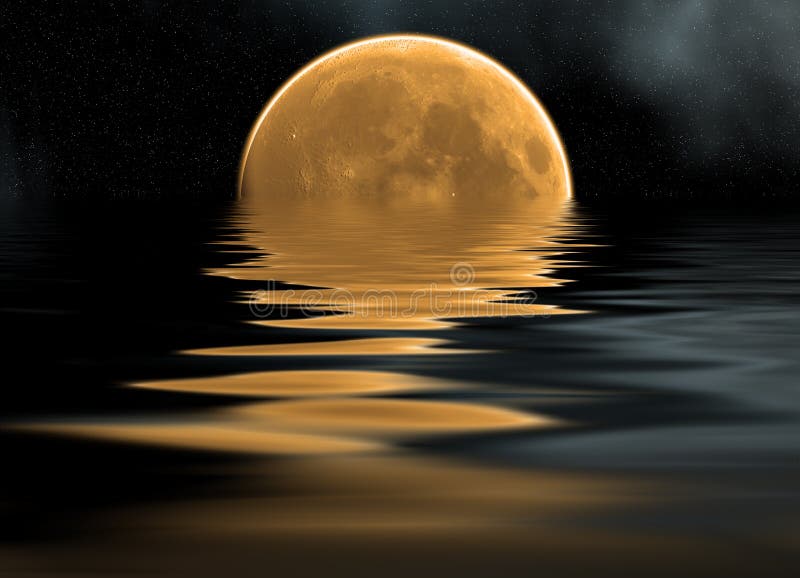 Mar e lua ilustração stock. Ilustração de universo, céu - 2094904