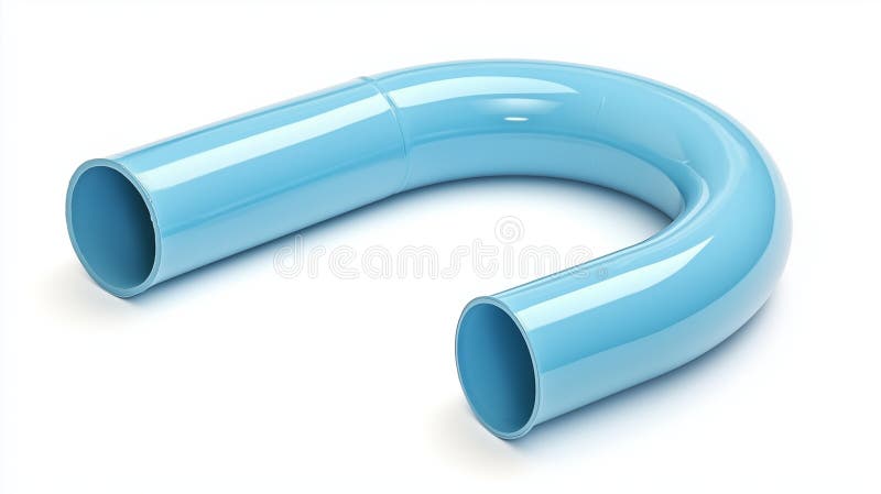 Light Blue Curved Pipe on a White Background Stock Illustration ...