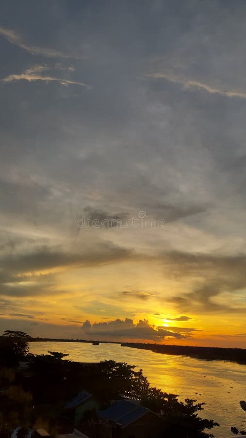 Marabahan Sunset stock photo. Image of horizon, riverview - 209643136