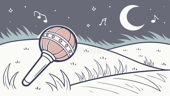 Maraca Held in Hand, Casting Shadows on Abstract Mountains. Vector ...