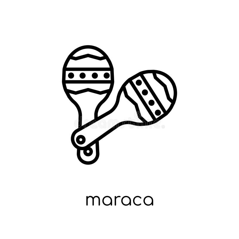 Linear Maraca Icon from Africa Outline Collection. Thin Line Maraca ...