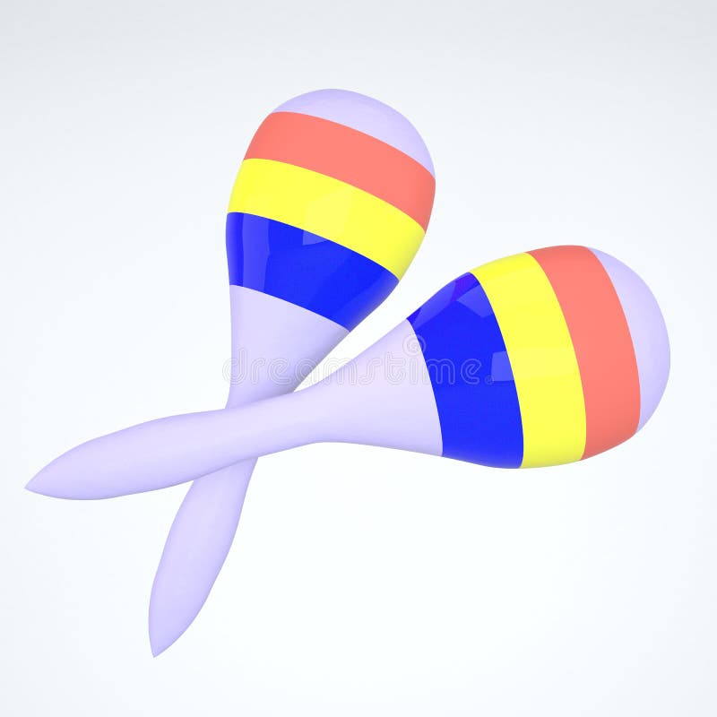 Maracas Icon. 3D Rendering Illustration of a Maracas Rumba Shakers. 3d ...