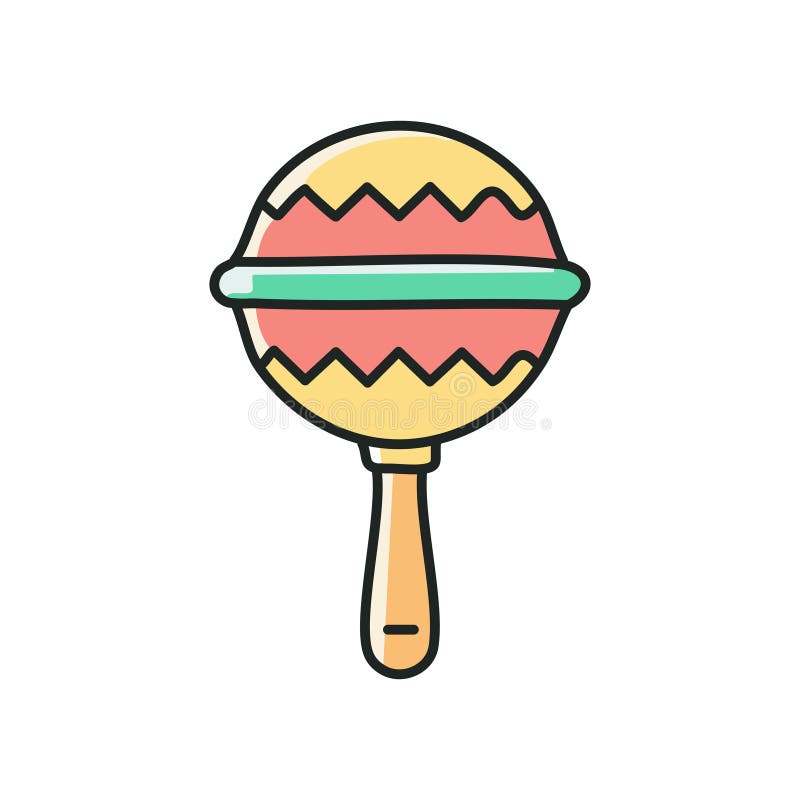 Maracas Icon in Flat Style. Vector Illustration on White Background ...