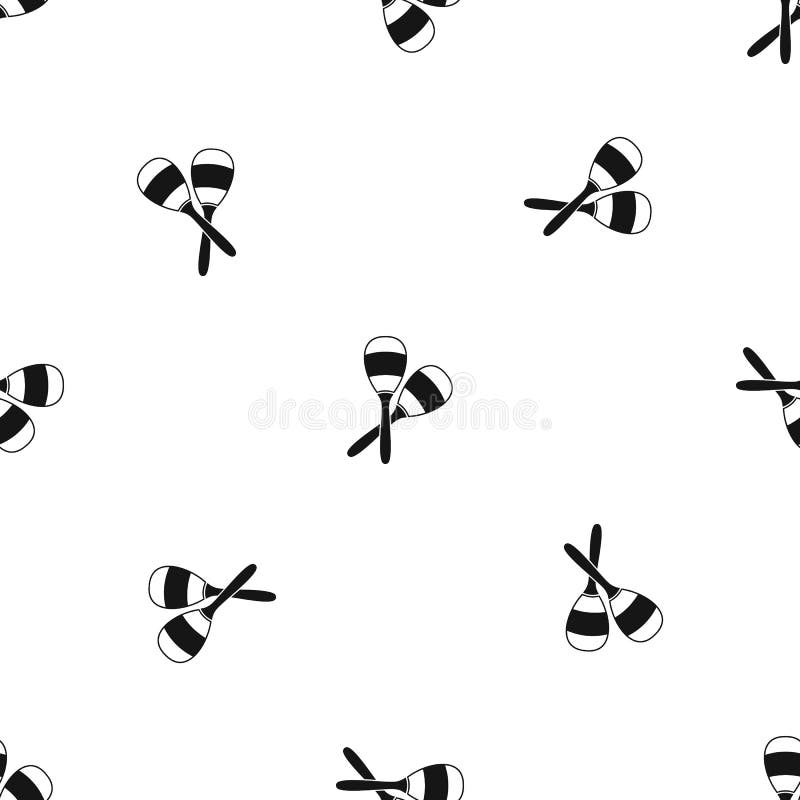 Maracas Pattern Seamless Black Stock Vector - Illustration of fiesta ...