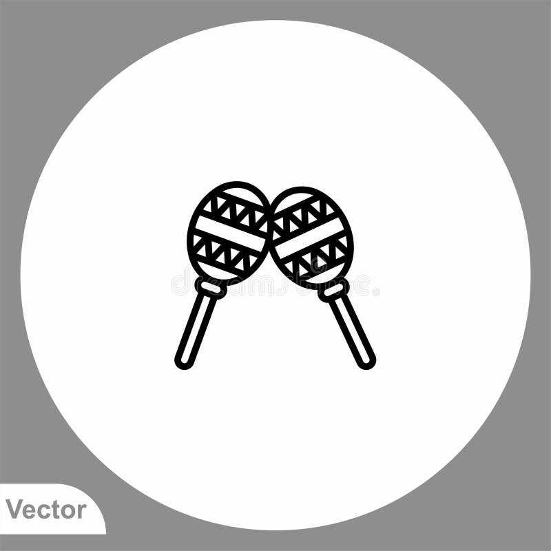 Maracas Vector Icon Sign Symbol Stock Vector - Illustration of fiesta ...