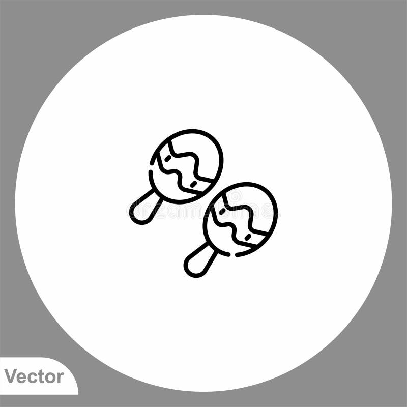 Maracas Vector Icon Sign Symbol Stock Vector - Illustration of fiesta ...