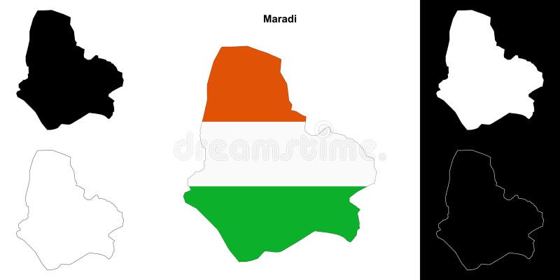 Maradi outline map stock illustration. Illustration of empty - 356523197
