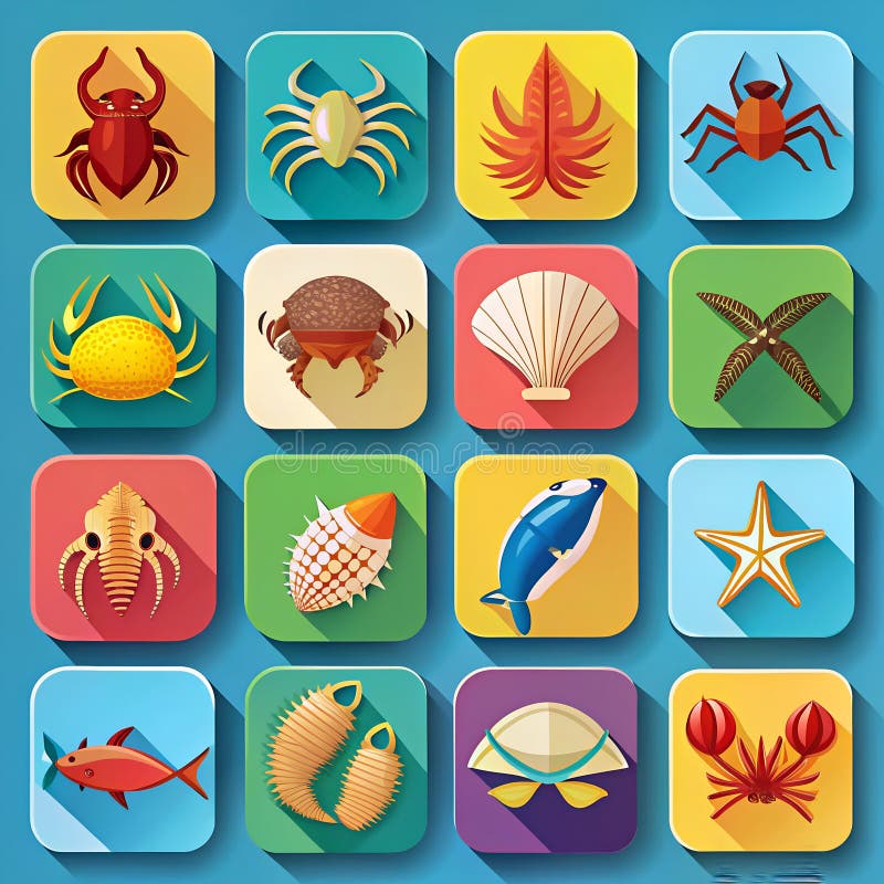 Marang Icon Set in Flat Vector Style Stock Illustration - Illustration ...