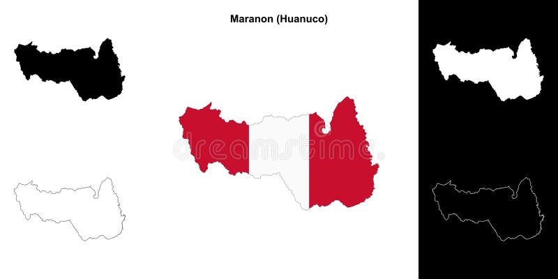 Maranon outline map stock vector. Illustration of provincias - 371584237