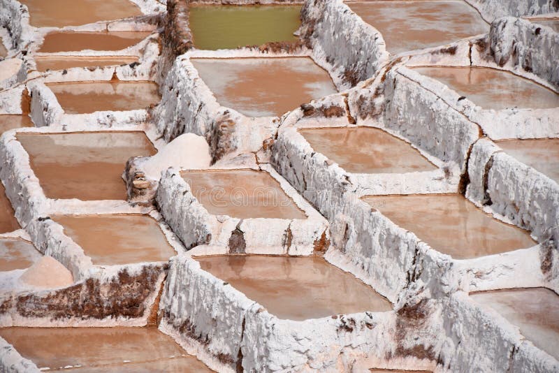 Maras salt mines stock image. Image of precolumbian, polygons - 90403379