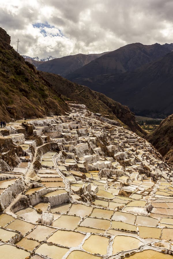 Maras Salt Mines Peruvian Andes Cuzco Peru Stock Image - Image of peru ...