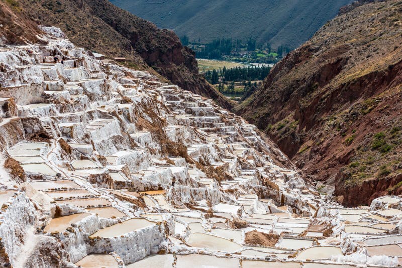 Maras Salt Mines Peruvian Andes Cuzco Peru Stock Image - Image of ...