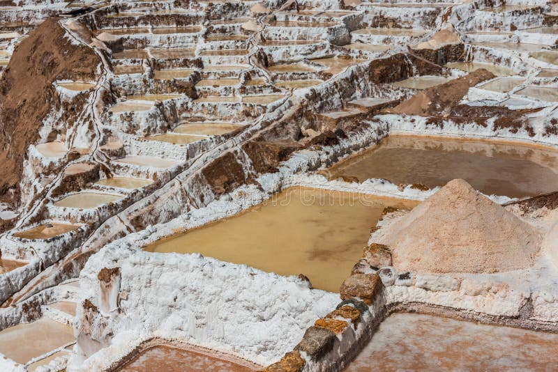 Maras Salt Mines Peruvian Andes Cuzco Peru Stock Image - Image of qosqo ...