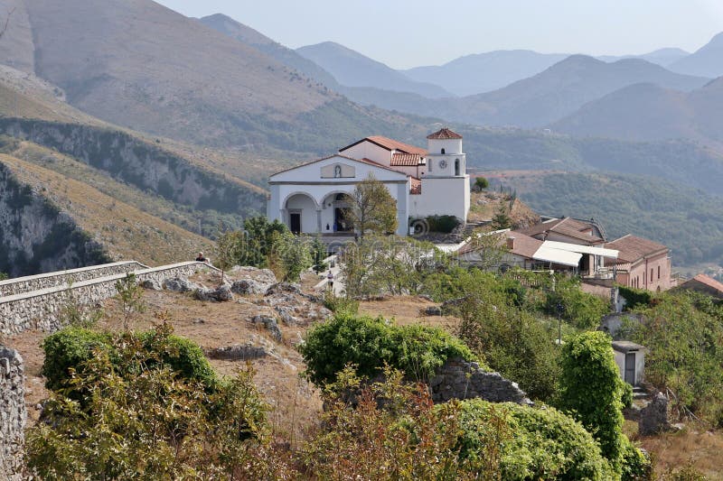 Maratea - Basilica Di San Biagio Dal Belvedere Stock Image - Image of ...