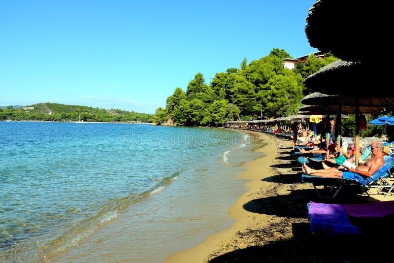 Maratha Strand, Skiathos, Grekland Redaktionell Bild - Bild av ...