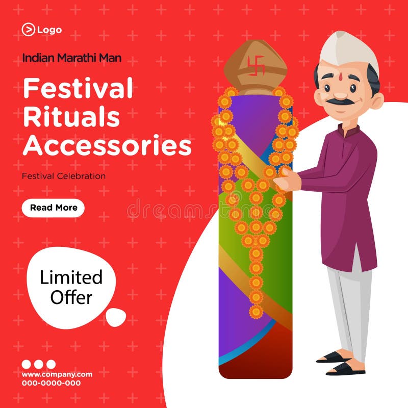 Banner Design of Indian Marathi Man Stock Vector - Illustration of ...