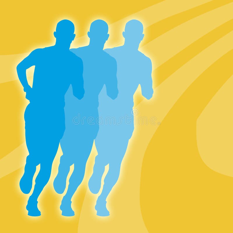 Three Runners Shadows stock illustration. Illustration of gradient ...
