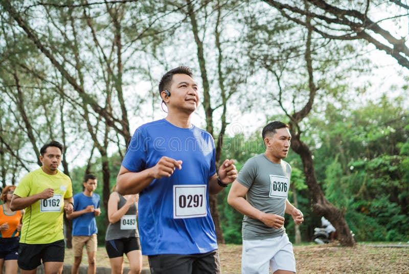 Marathon Athlete Running with Constant Speed Stock Image - Image of ...