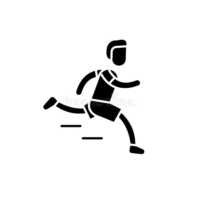 Marathon Black Icon, Vector Sign on Isolated Background. Marathon ...