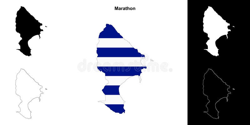 Marathon outline map stock illustration. Illustration of outline ...