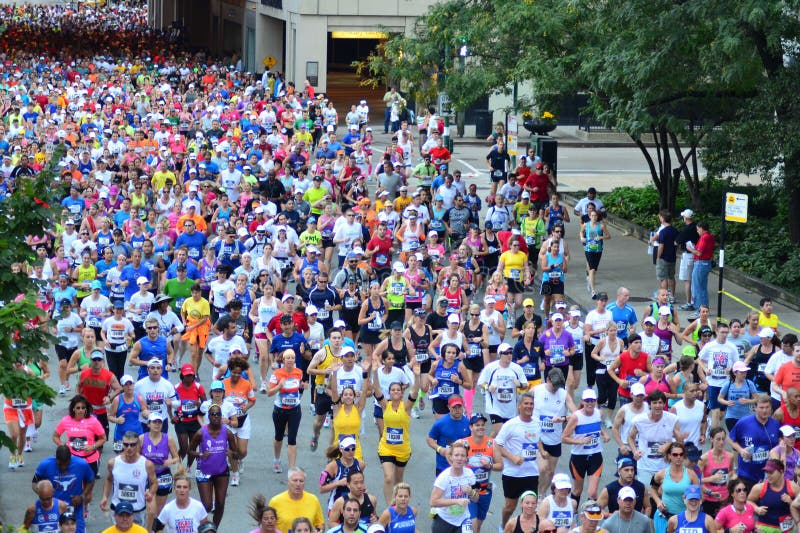 Marathon Runners Bus editorial photography. Image of banner - 26838987