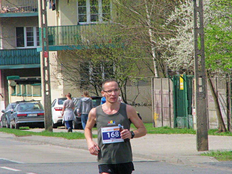 Marathon Competitors Lodz Poland Editorial Stock Image - Image of ...