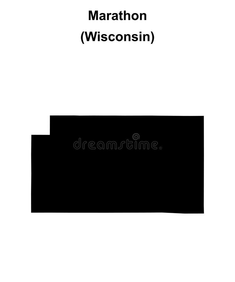 Marathon outline map stock vector. Illustration of counties - 361876150