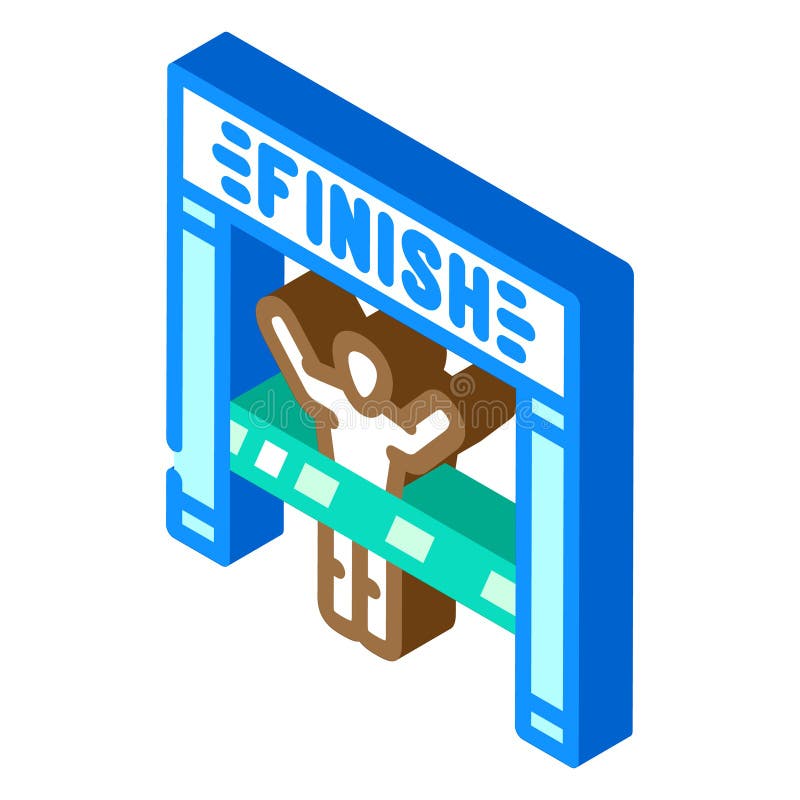 Marathon Finish Line Progress Isometric Icon Vector Illustration Stock ...
