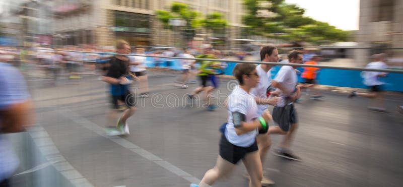 Marathon in Motion Speed Blur Editorial Stock Image - Image of blur ...