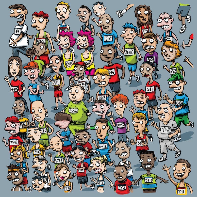 Marathon Race stock illustration. Illustration of crowd - 41748365
