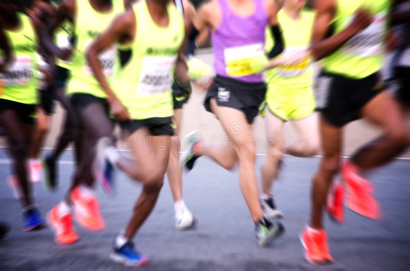 A Marathon Run on a City Road Stock Image - Image of city, people: 82932237