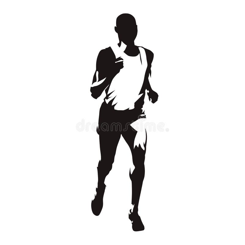 Marathon Run, Running Man, Vector Silhouette Stock Vector ...