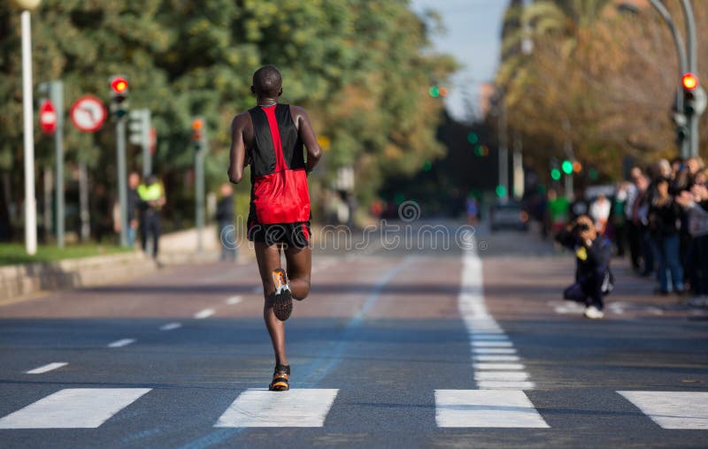 Marathon runner stock photo. Image of depth, view, entire - 27941398