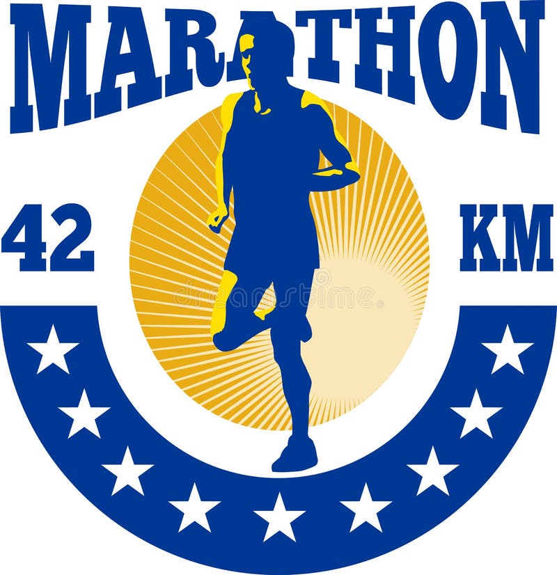 Set of Running Marathon and Jogging Emblems Stock Vector - Illustration ...