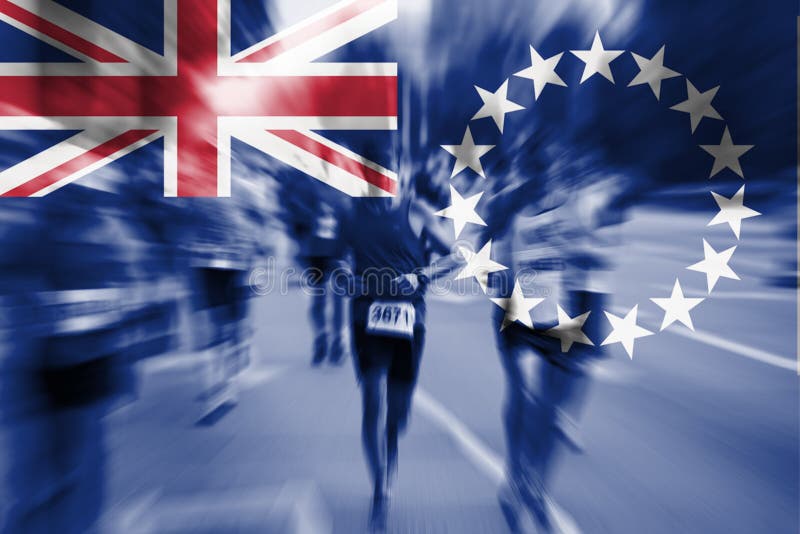 Marathon Runner Motion Blur with Blending Cook Islands Flag Stock Photo ...