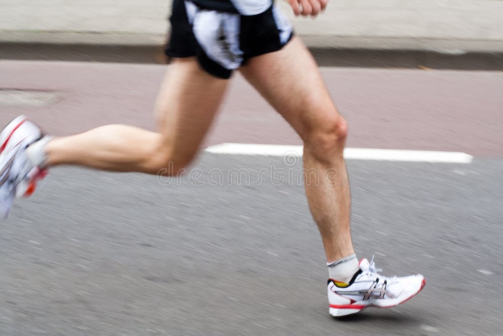 Marathon Runner, Panning Effect Stock Photo - Image of male, sport ...