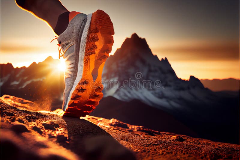 A Marathon Runner Runs through the Desert. Generative AI Stock ...