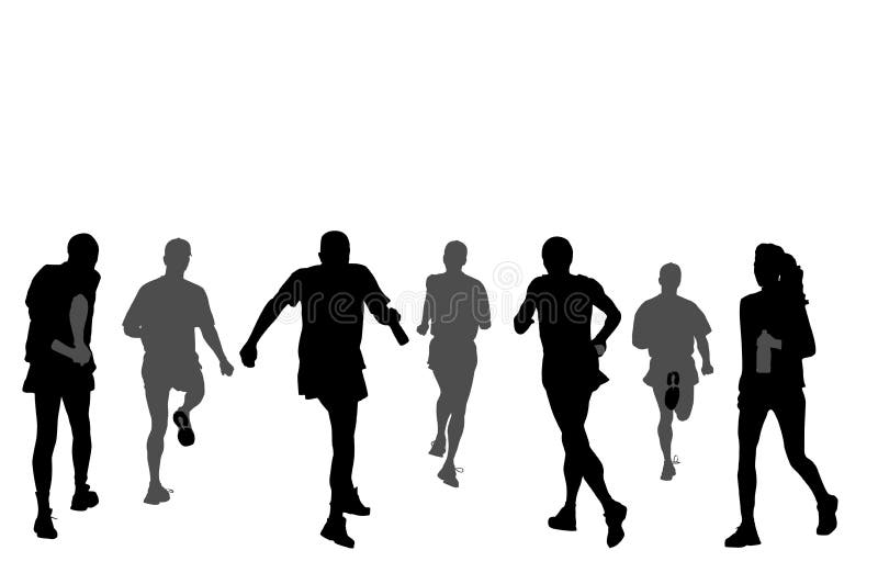 Three Runners Shadows stock illustration. Illustration of gradient ...