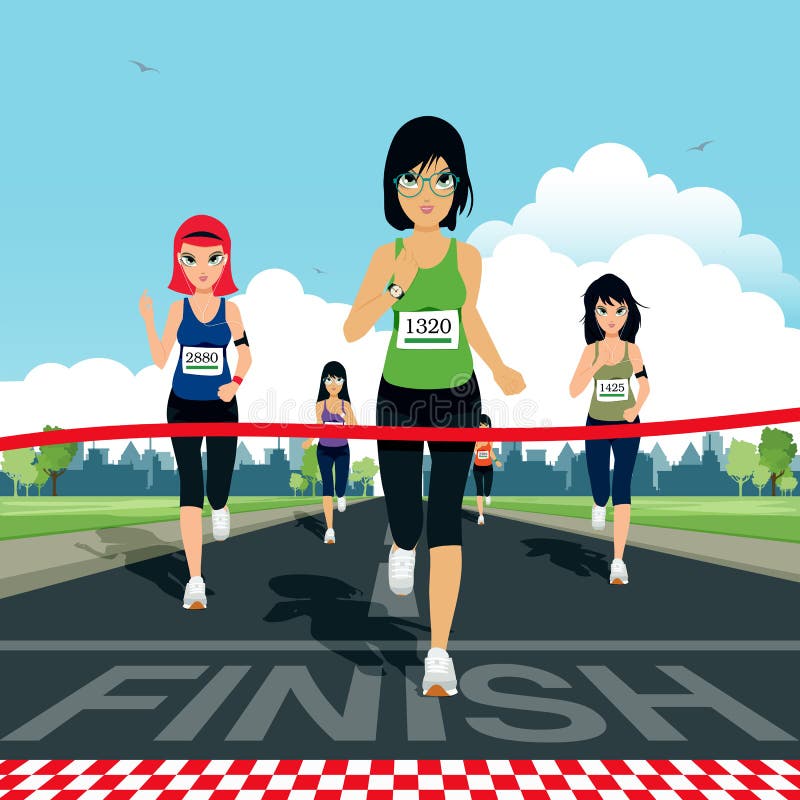 Marathon Winner Male Silhouette Stock Vector - Illustration of success ...