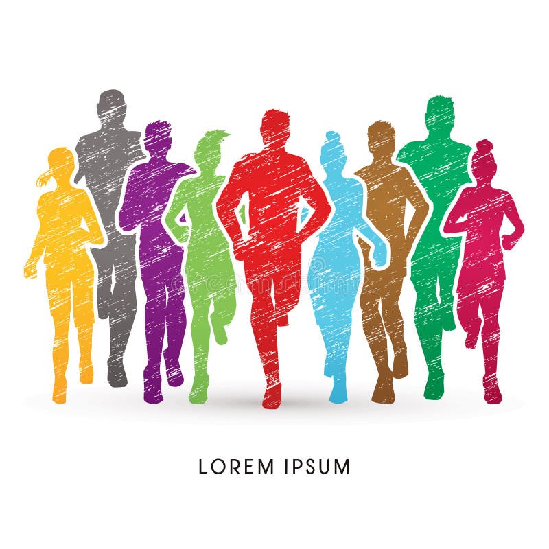 Marathon Runners graphic stock vector. Illustration of champion - 87711119