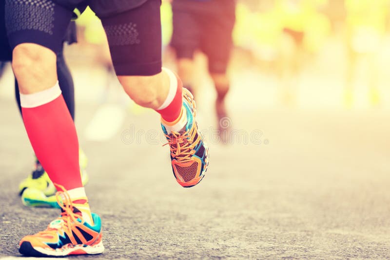Marathon Runners Legs Running Stock Image - Image of people, road: 62423611