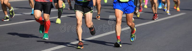 Runner Legs Running on City Road Stock Photo - Image of black, asian ...
