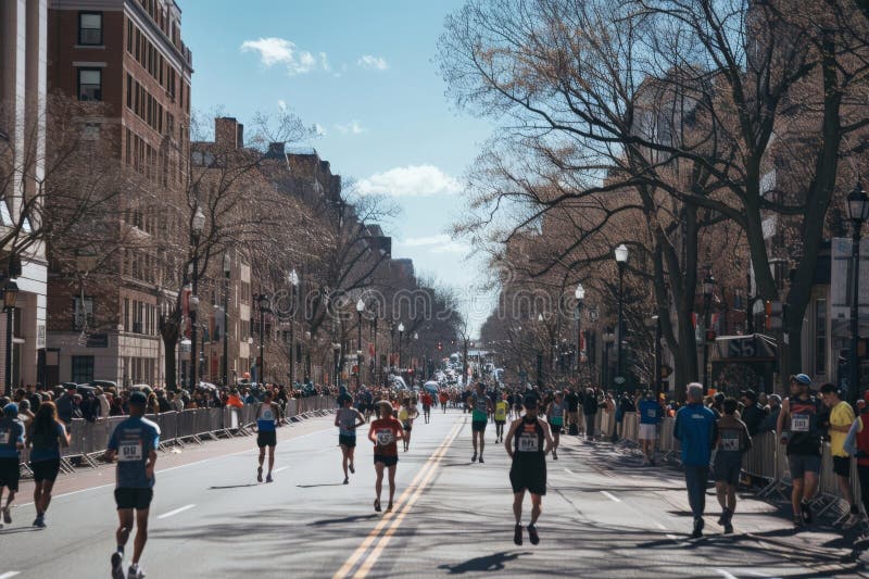Sun-Kissed Runners Embrace the Challenge of the Boston Marathon on a ...